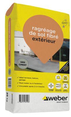 Ragréage de sol fibré extérieur Weber 25kg