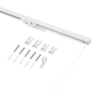 Rail à rideau simple extensible Thira blanc L.200/330cm GoodHome