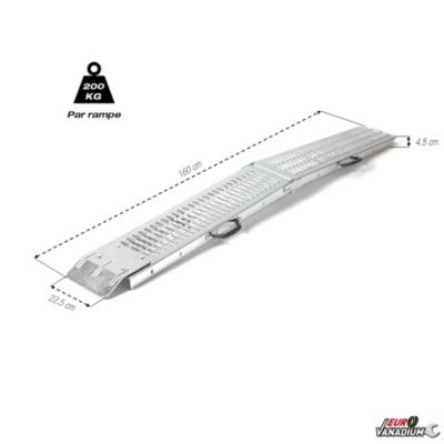 Rampe de chargement pliable - charge max 400 kg - en acier galvanisé - EURO VANADIUM