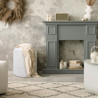 Rebecca Mobili Pouf Rangement Tabouret Rond Tapissé Blanc pour Salon ...