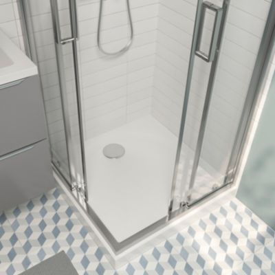 Receveur de douche 90 x 90 cm, résine, blanc, GoodHome Cavally | Castorama