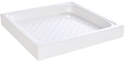Receveur de douche à poser en grès blanc 70 x 70 cm | Castorama