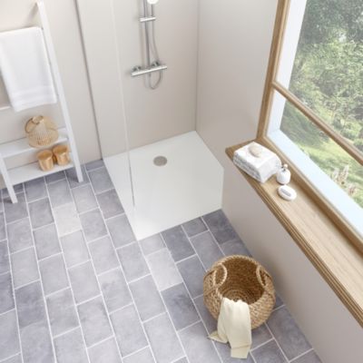 Receveur de douche acrylique blanc l.80 x L.80 cm antidérapant ...