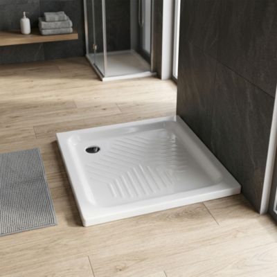 Receveur de douche en céramique blanche 70x70 antidérapant - topazio ...