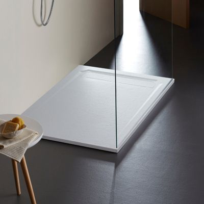 Receveur de douche extraplat blanc 80x120 cm en Solidstone antidérapant ...