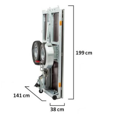 Remorque pliante + 4 ridelles WT1-75BF charge max 570 kg
