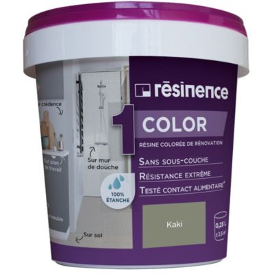 Résine colorée de rénovation multisupports Résinence Color vert kaki 250ml