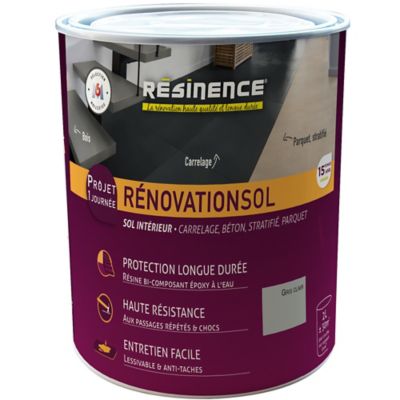 Résine de rénovation sol bi composante époxy Résinence gris clair 300ml
