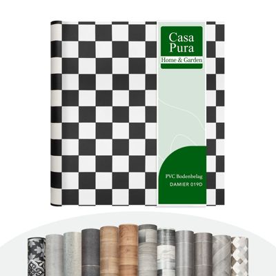 Revêtement de sol en PVC extra résistant à l'abrasion Damier 019d, 200 ...