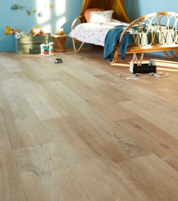 Revêtement sol PVC Blacktex imitation parquet chêne clair 4m (vendu au ...