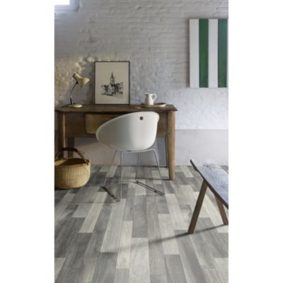 Revêtement sol PVC Plaza effet parquet chêne gris 4m (vendu au m² ...
