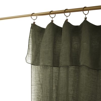 Rideau ajustable 140 x 270 cm en lin lavé vert - LUISA