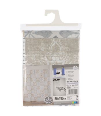 Rideau de douche avec anneaux inclus 180 x 180 cm déco Margotte