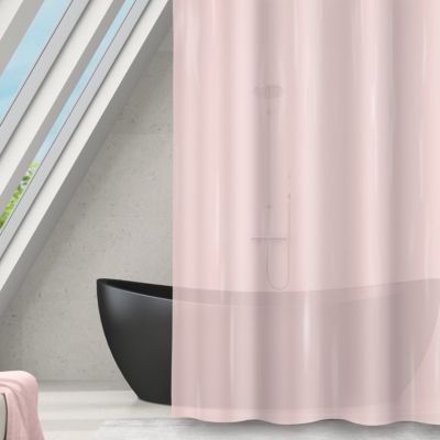 Rideau de douche L.180 x H.180 cm rose clair en polyéthylène vinyle ...