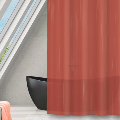 Rideau de douche L.180 x H.180 cm terracotta en polyéthylène vinyle ...
