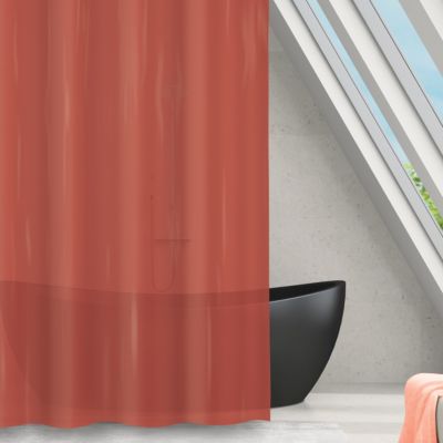 Rideau de douche L.180 x H.180 cm terracotta en polyéthylène vinyle ...
