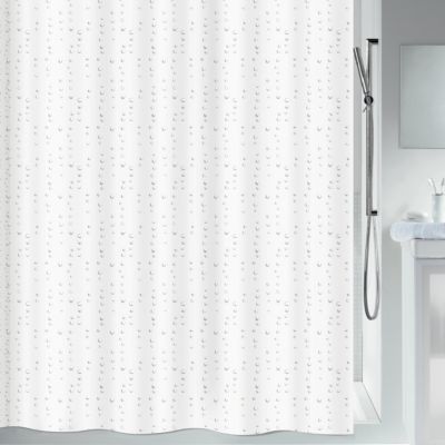 Rideau de douche L.180 x H.200 cm blanc effet perlé en polyester Spirella