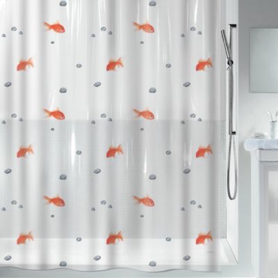 Rideau de douche L.180 x H.200 cm blanc en polyéthylène vinyle acétate ...