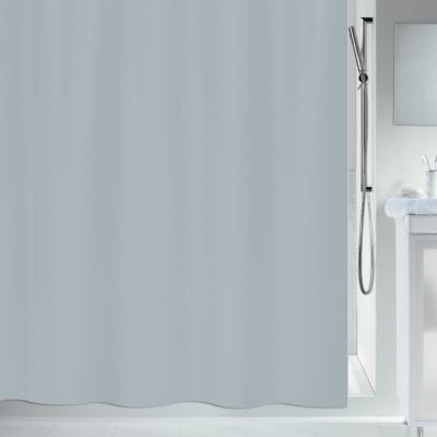 Rideau de douche L.180 x H.200 cm gris en polyester Spirella