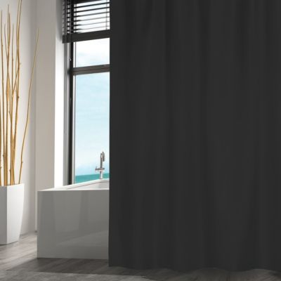 Rideau de douche L.180 x H.200 cm noir en polyester Msv