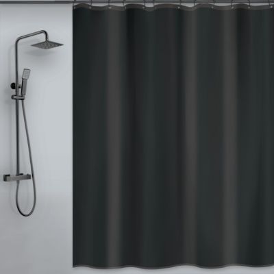 Rideau de douche L.180 x H.200 cm noir en polyester Msv