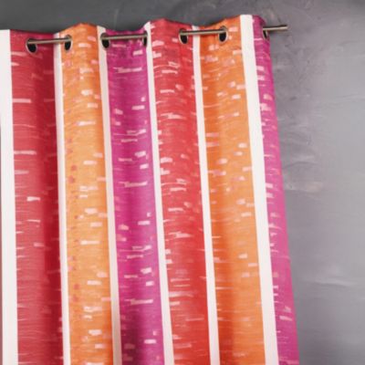 Rideau en jacquard design à rayures verticales (140x260 cm - Bordeaux)