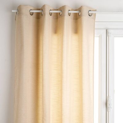 Rideau à œillets tissu Jacquard coloris Lin 140 x 260 cm | Castorama