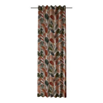 Rideau occultant galon fronceur motif feuillage multicolore l.140 x H ...