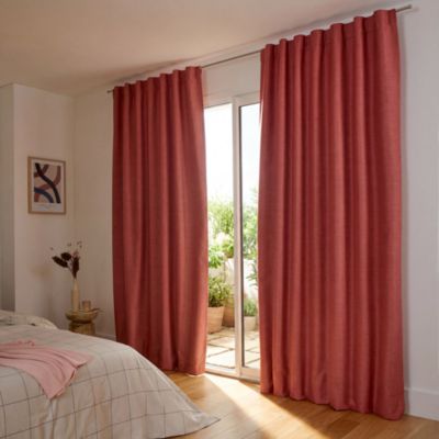 Rideau occultant galon fronceur terracotta l.140 x H.260 cm GoodHome Miri