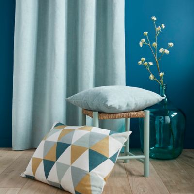 Rideau occultant GoodHome Pahea vert bleu l.135 x H.260 cm