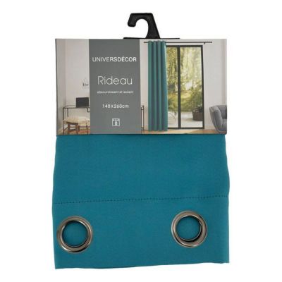 Rideau occultant Univers Décor 140x260 cm Bleu canard polyester