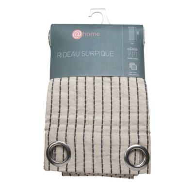 Rideau tamisant à oeillets tissage surpiqué beige et gris H.260 x l ...