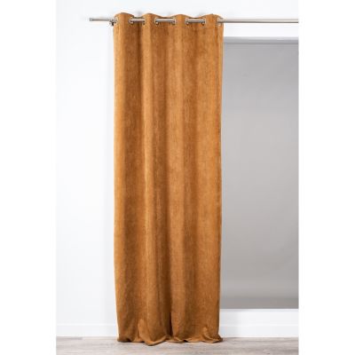 Rideau tamisant Fernand Rocle velours cotelé marron camel L.260 x l.140 cm