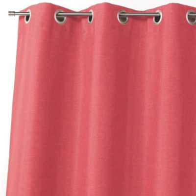 Rideau toile uni aspect naturel (140x260 cm - Rouge)
