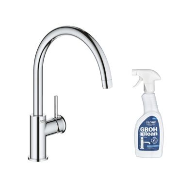 Robinet de cuisine GROHE Start Classic Quickfix chromé + nettoyant ...