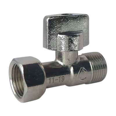 Robinet de WC 1/4 de tour droit nickelé brut M12/17 - Ecrou Prisonnier ...