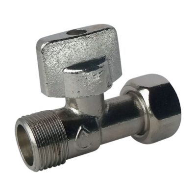 Robinet de WC 1/4 de tour droit nickelé brut M12/17 - Ecrou Prisonnier ...