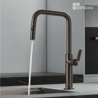 Robinet Mitigeur de Cuisine avec Douchette Black Gun Métal IMEX NIZA ...