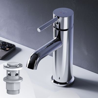 Robinet Salle de Bain Mitigeur de lavabo avec bonde clic clac, Chromé ...
