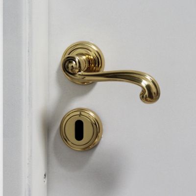 Rosace de poignée de porte rond à visser barbara Chrisligne poli verni ...