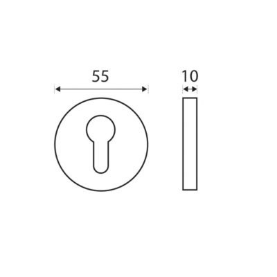 Rosace de poignée de porte rond à visser Chrisligne poli verni doré Ø55mm