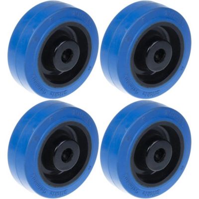 Roue de 80mm 3" en caoutchouc bleu avec centre en nylon, forte capacité ...