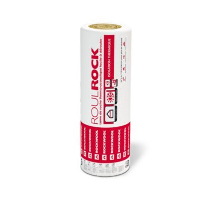 Rouleau laine de roche Rockwool Roulrock kraft - 1,2 x 5 m ép.100 mm (vendu au rouleau) | Castorama