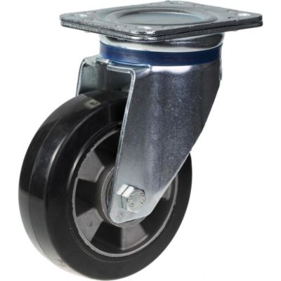 Roulette pivotante de 152 mm avec bande élastique noire sur roue ...