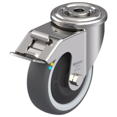 Roulette pivotante/frein de 100 mm en acier inoxydable avec disque gris ...