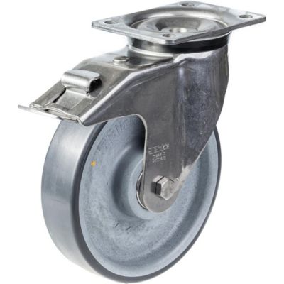 Roulette pivotante/frein de 200 mm en acier inoxydable avec disque ...
