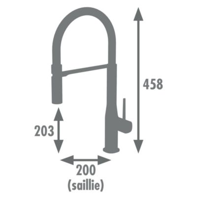 ROUSSEAU Robinet mitigeur de cuisine Koben - Avec douchette - Gris ...