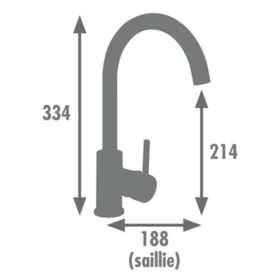 ROUSSEAU Robinet mitigeur de cuisine Koben - Sans douchette - Or rose