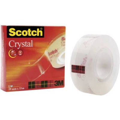Ruban adhésif Crystal Clear 600 19 mm x 33 m, transparent, 1 rouleau