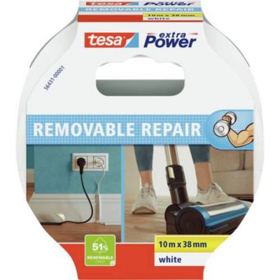Ruban adhésif toilés tesa Extra Power ECOLOGO 56431 blanc 10 m x 38 mm ...